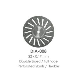 Diamond Disc, Flex Double Sided, Perforated Slants, 22 x 0.17 mm